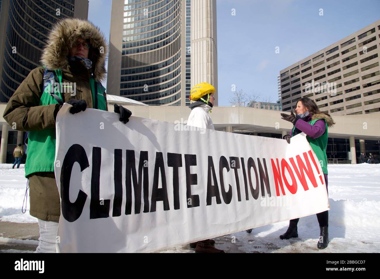 Group of demonstrators fights for climate change - Global warming and ...