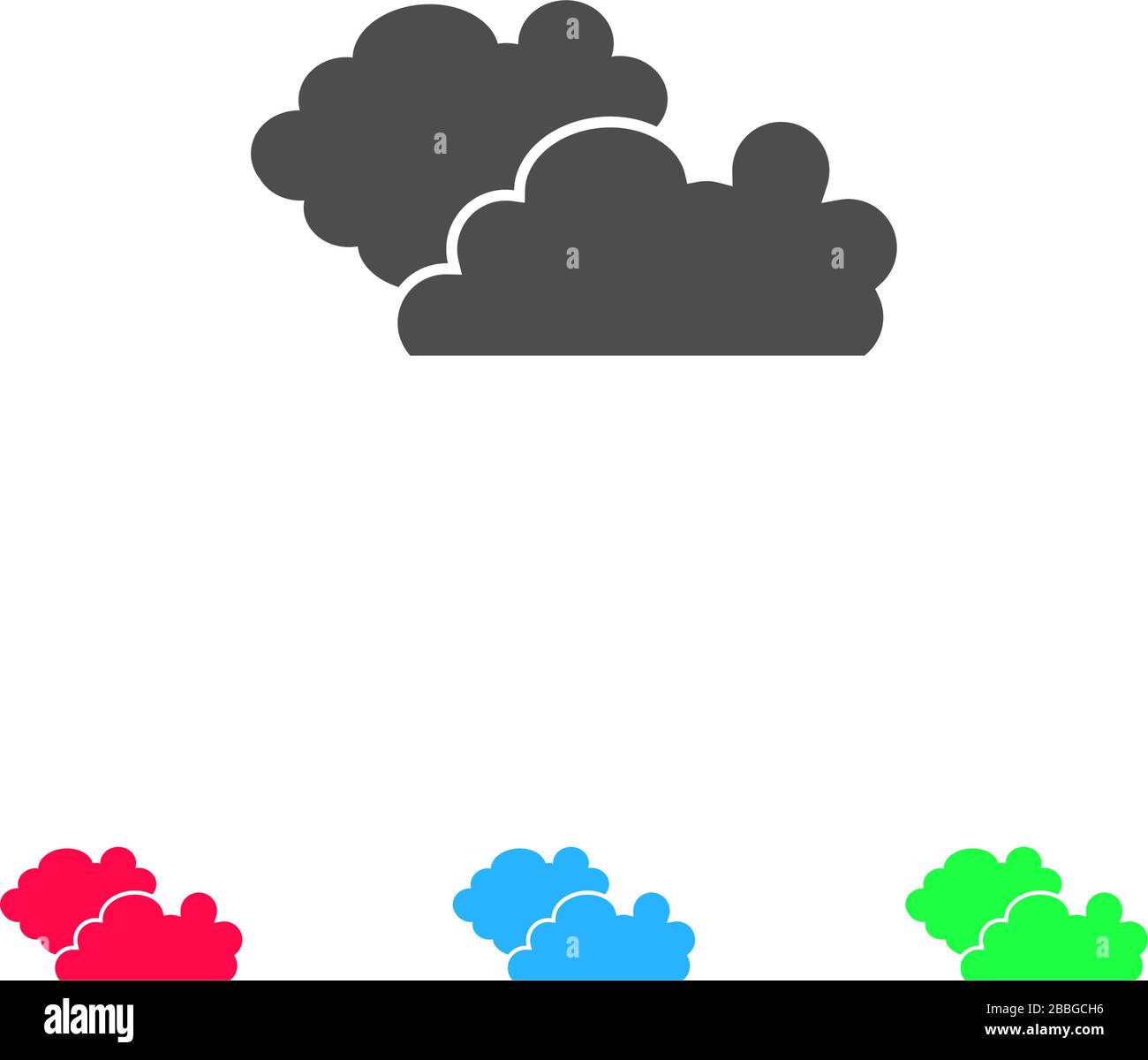 Clouds icon flat. Color pictogram on white background. Vector ...