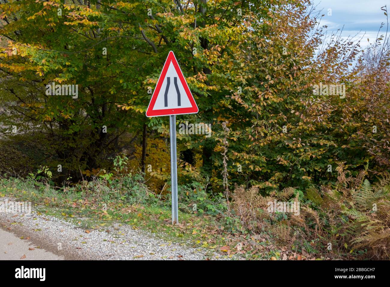 traffic sign explains how the drivers should use the way. One way for ...