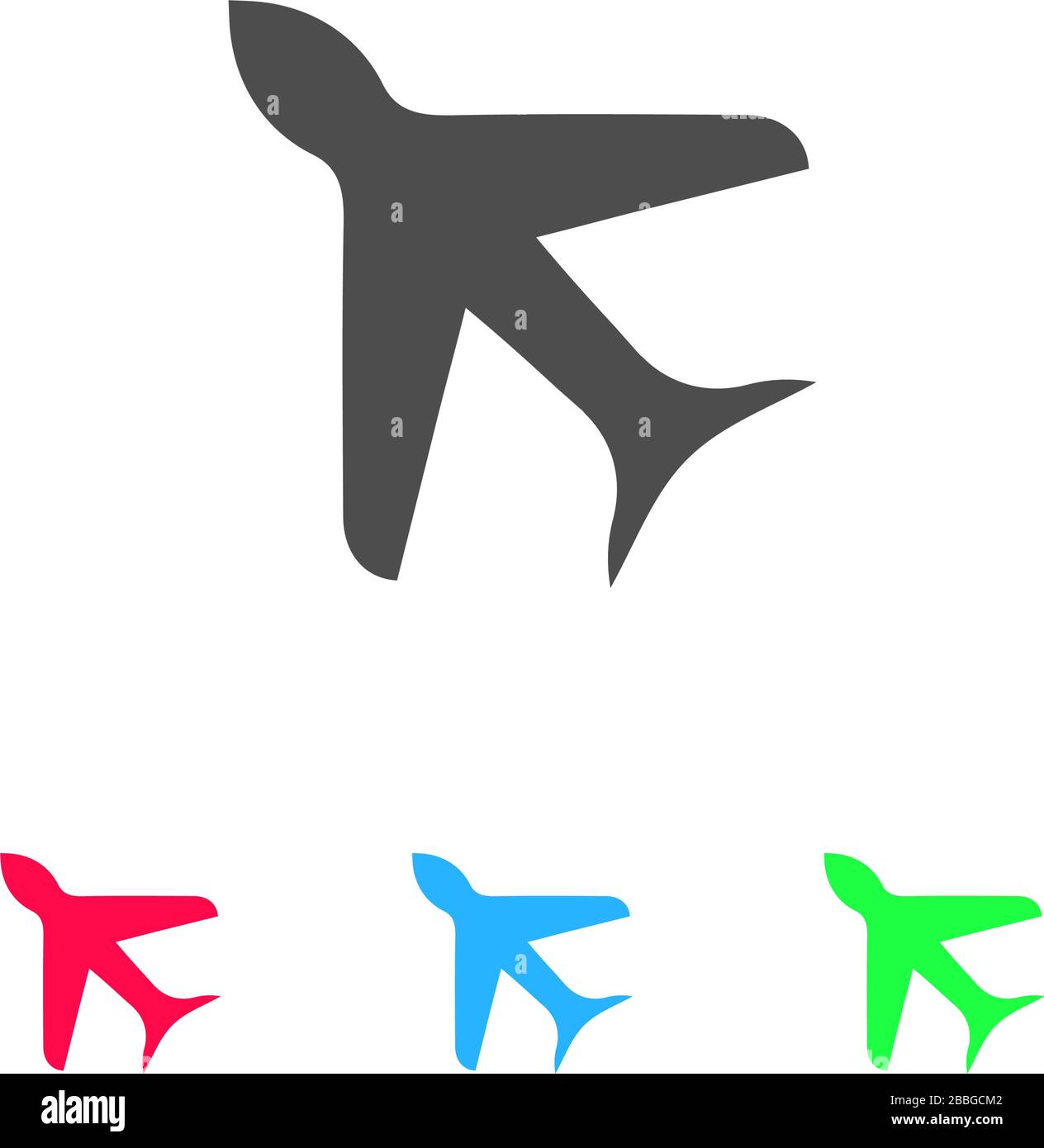Aircraft icon flat. Color pictogram on white background. Vector ...