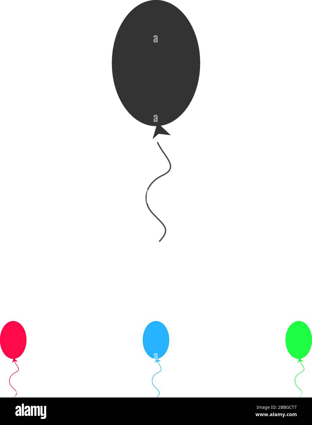 Balloon icon flat. Color pictogram on white background. Vector ...