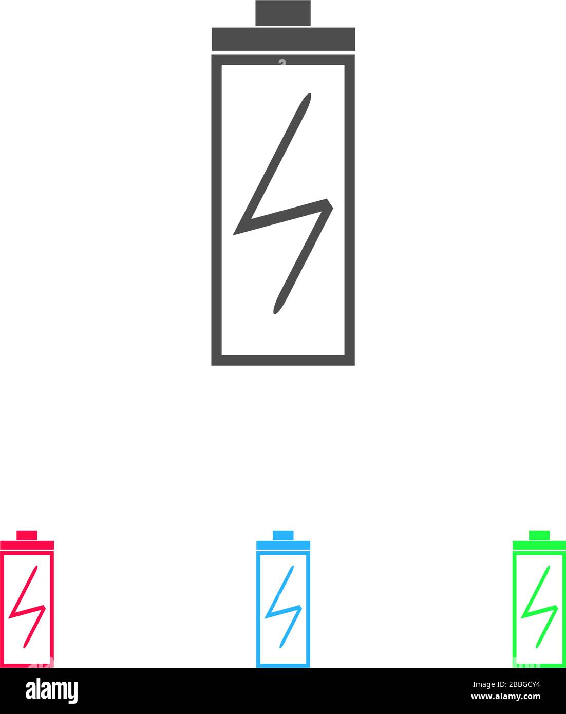 Battery Charging icon flat. Color pictogram on white background. Vector ...