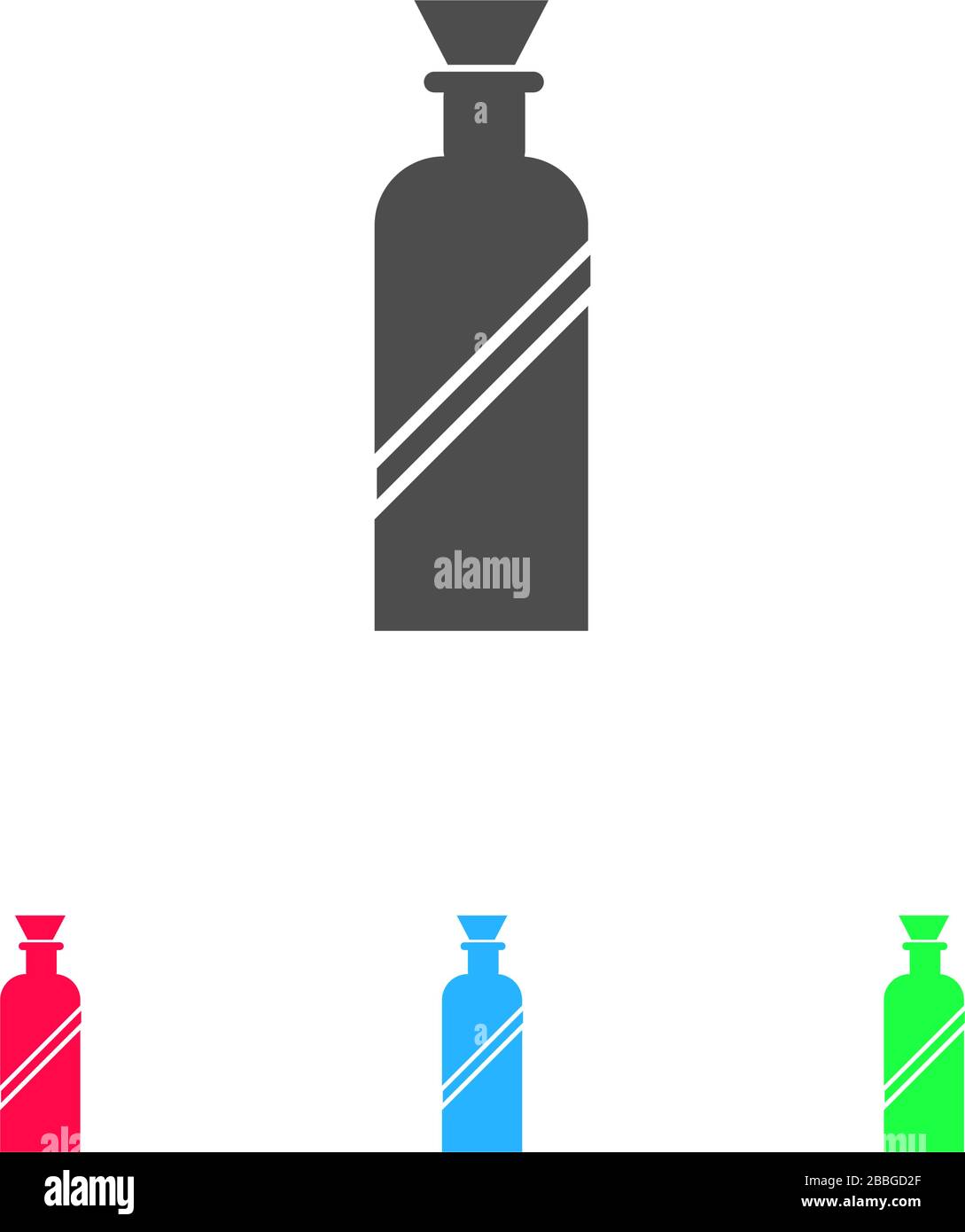 Bottle icon flat. Color pictogram on white background. Vector ...