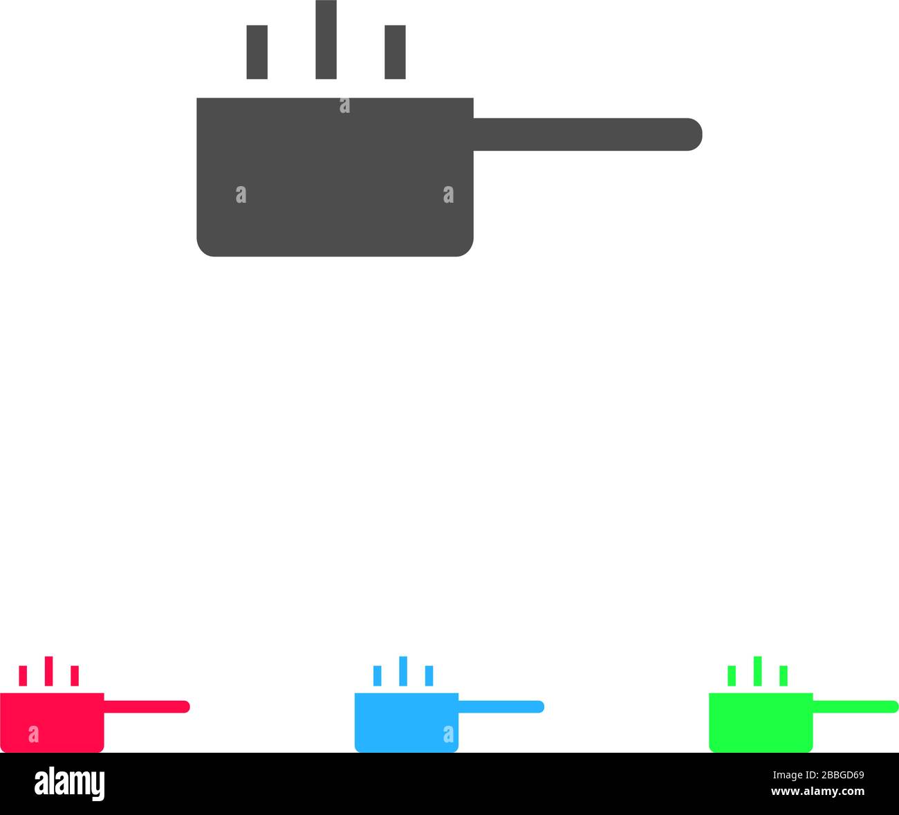 Hot cooking pot icon flat. Color pictogram on white background. Vector ...