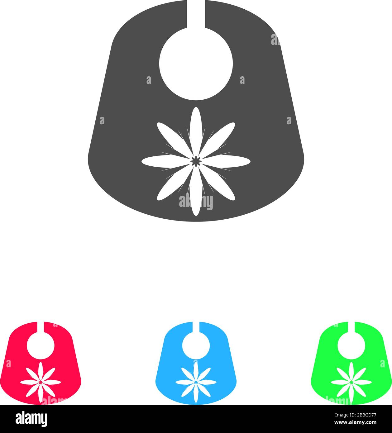 Baby bib icon flat. Color pictogram on white background. Vector illustration symbol and bonus ...