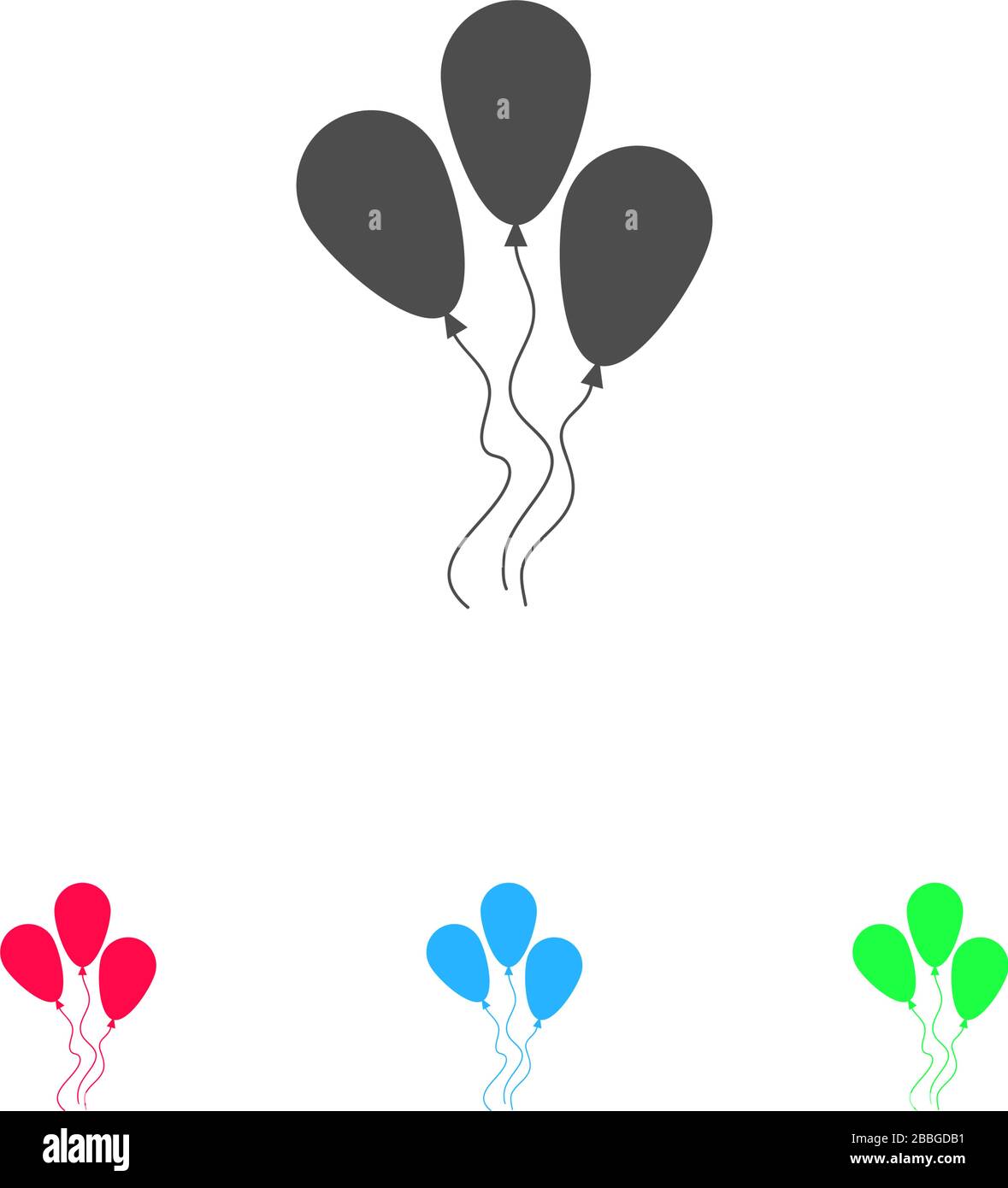 Balloon icon flat. Color pictogram on white background. Vector ...