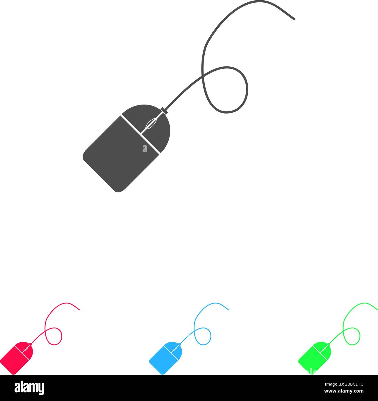 Computer mouse icon flat. Color pictogram on white background. Vector ...