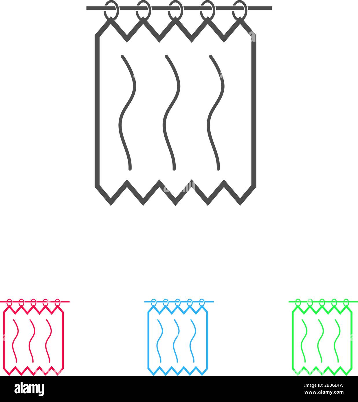 Shower Curtains icon flat. Color pictogram on white background. Vector ...