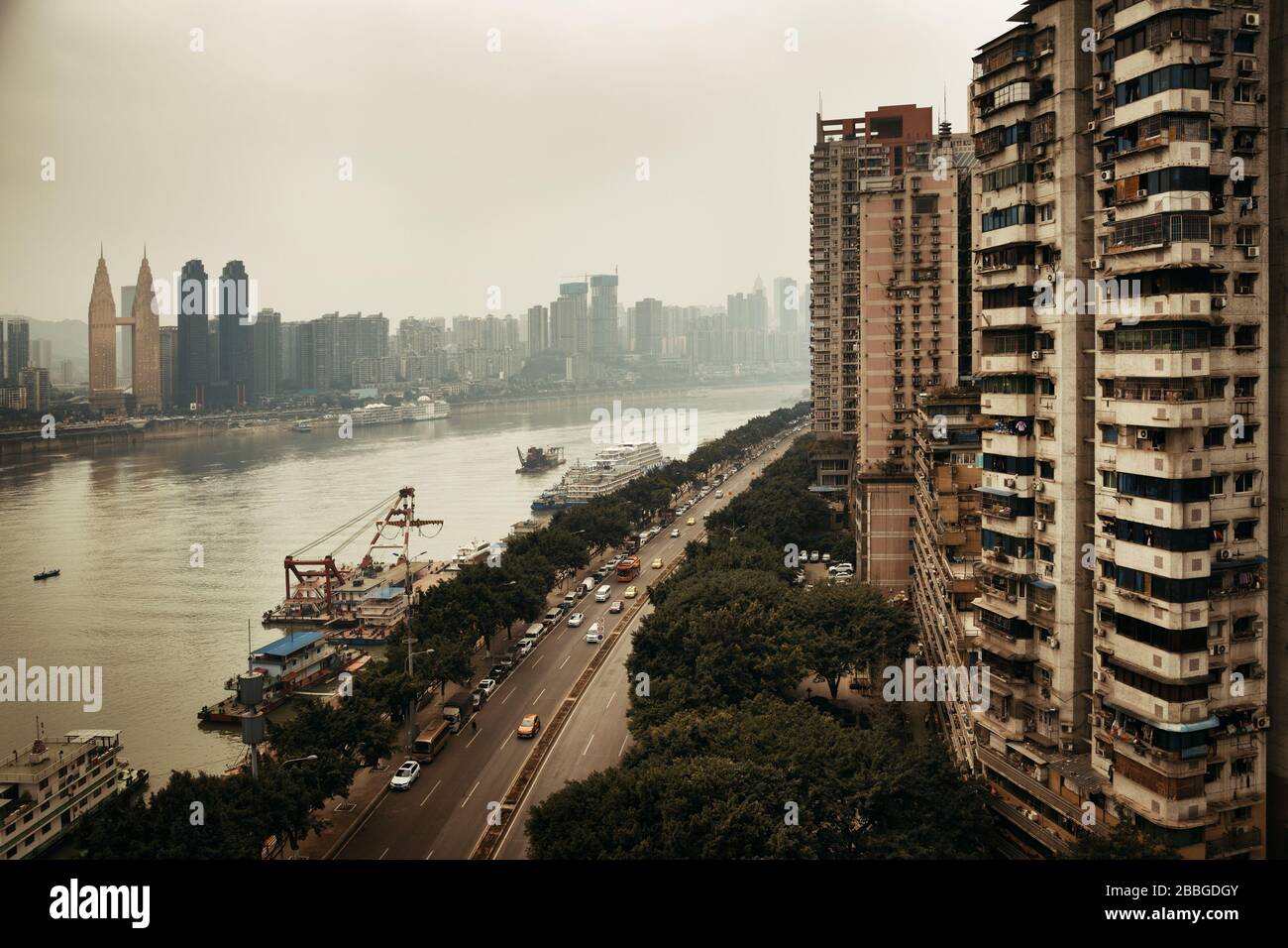 Aerial view of urban buildings and city skyline in Chongqing Stock ...