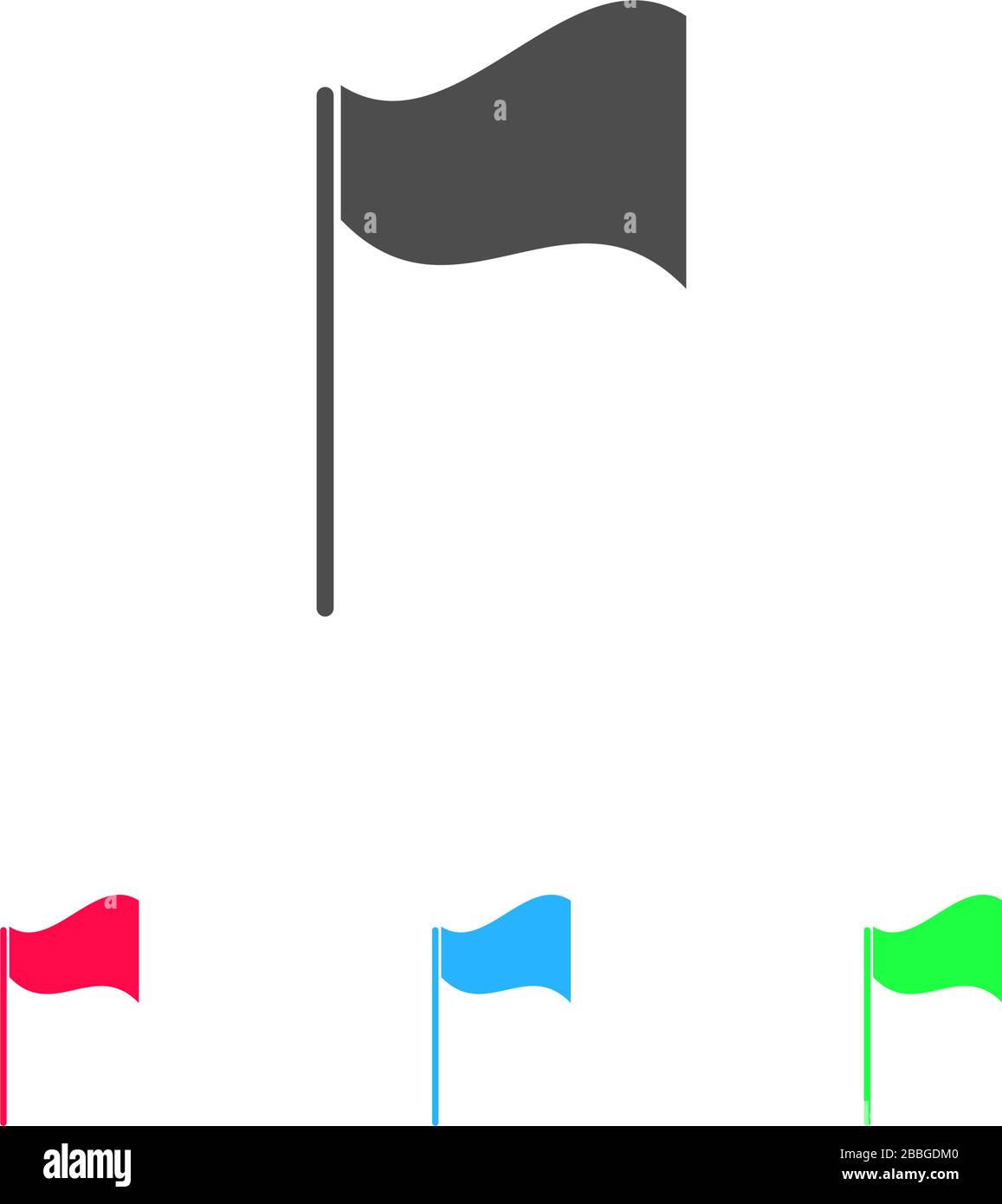 Flag icon flat. Color pictogram on white background. Vector ...