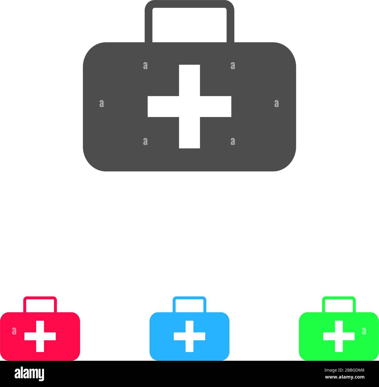 Medicine chest icon flat. Color pictogram on white background. Vector ...