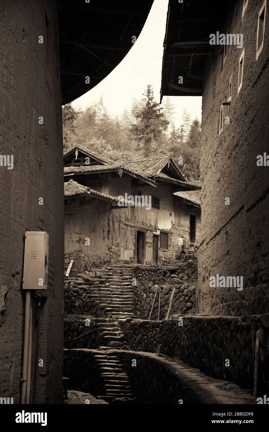 Traditional Tulou building is the unique dwellings of Hakka in Fujian ...