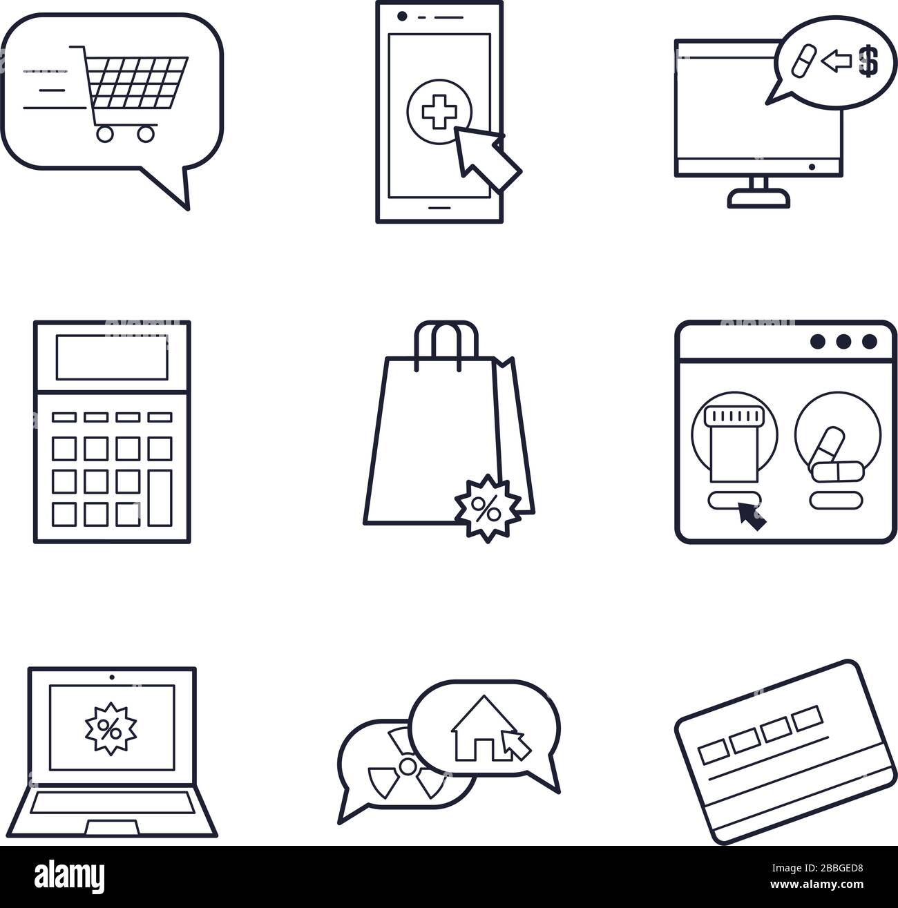 technology devices and shopping online icon set over white background ...