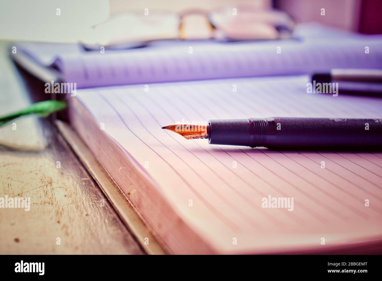 Blank notebook fountain pen hi-res stock photography and images - Alamy