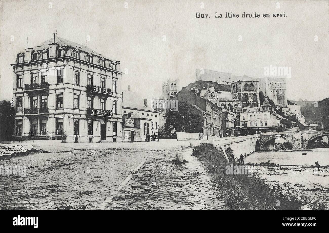 Vintage postcard dating 1910 showing the Hotel Aigle Noir at the Meuse ...