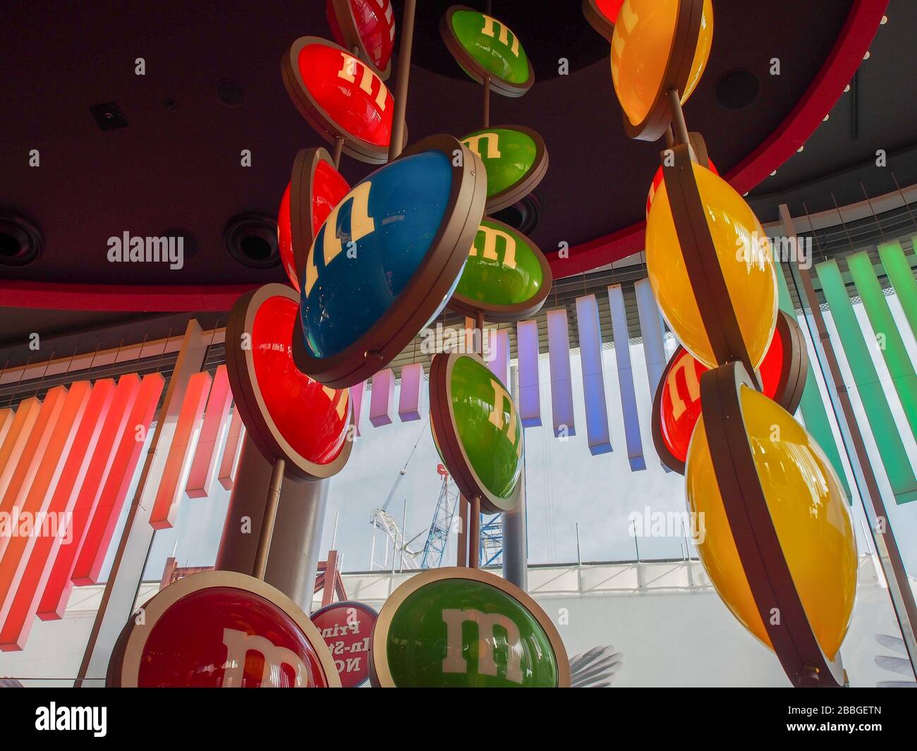 Inside of M&Ms World store : chocolate gifts, work art, goodies ...
