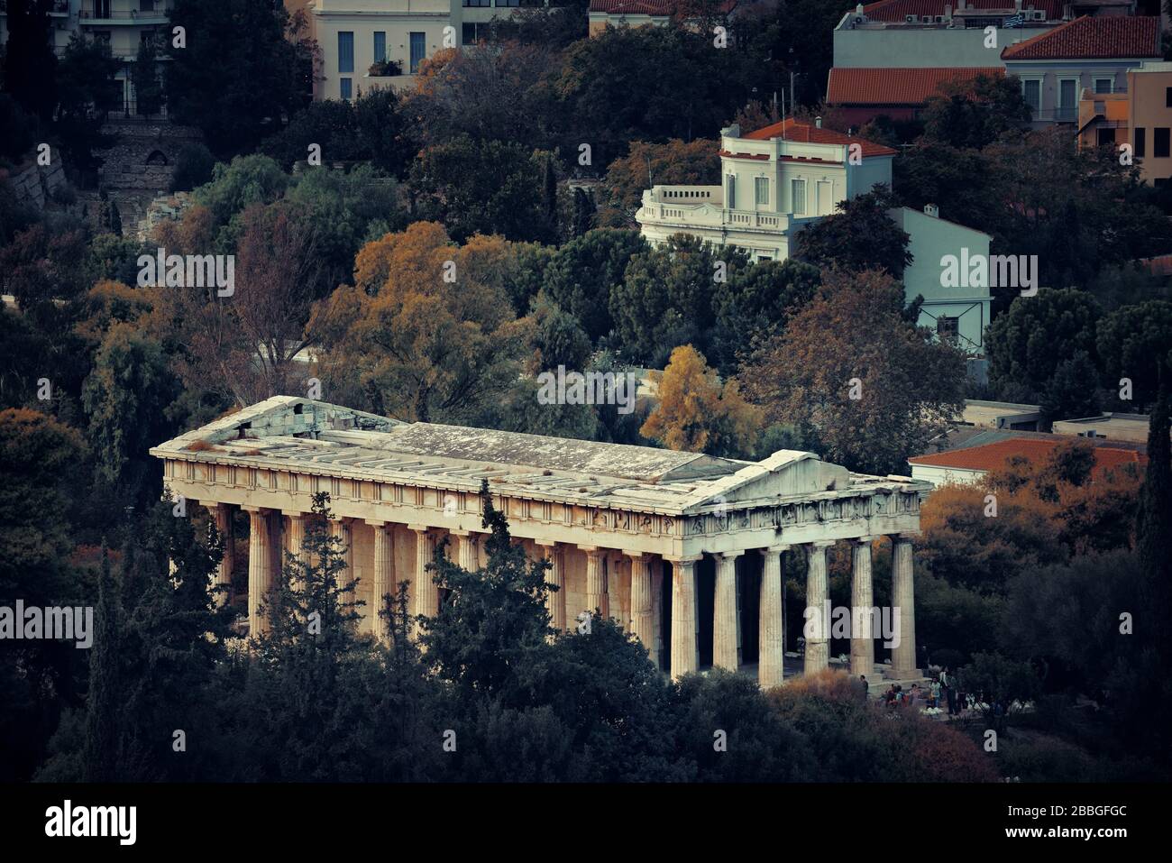 Temple of Hephaestus viewed from mountain top in Athens, Greece Stock Photo - Alamy