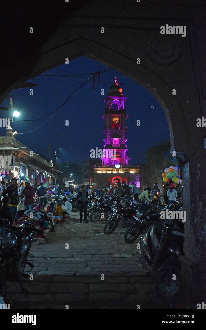 Jodhpur (Rajasthan, India), the "blue town". Town's center Stock Photo ...