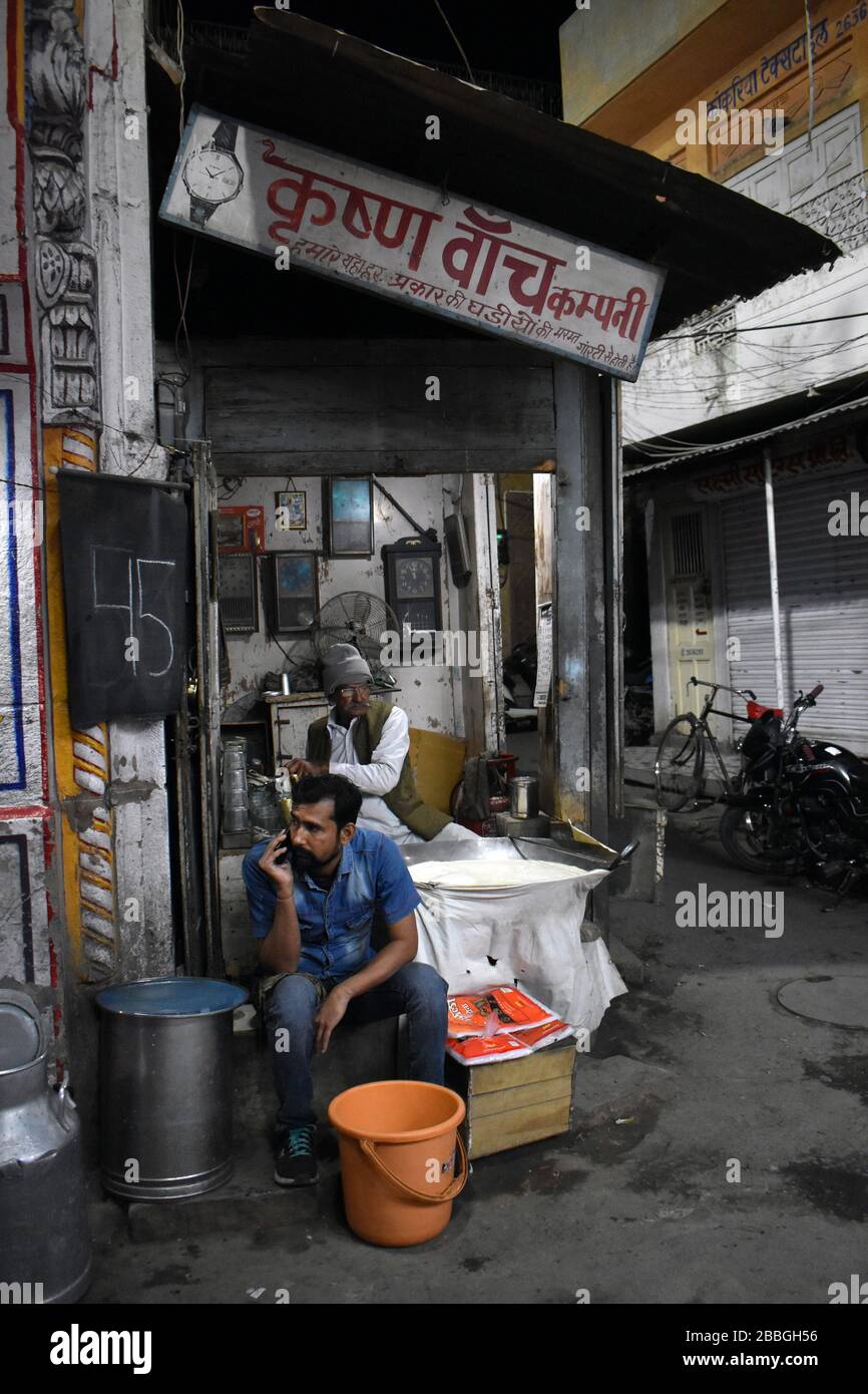 Jodhpur (Rajasthan, India), the "blue town". Town's center Stock Photo ...