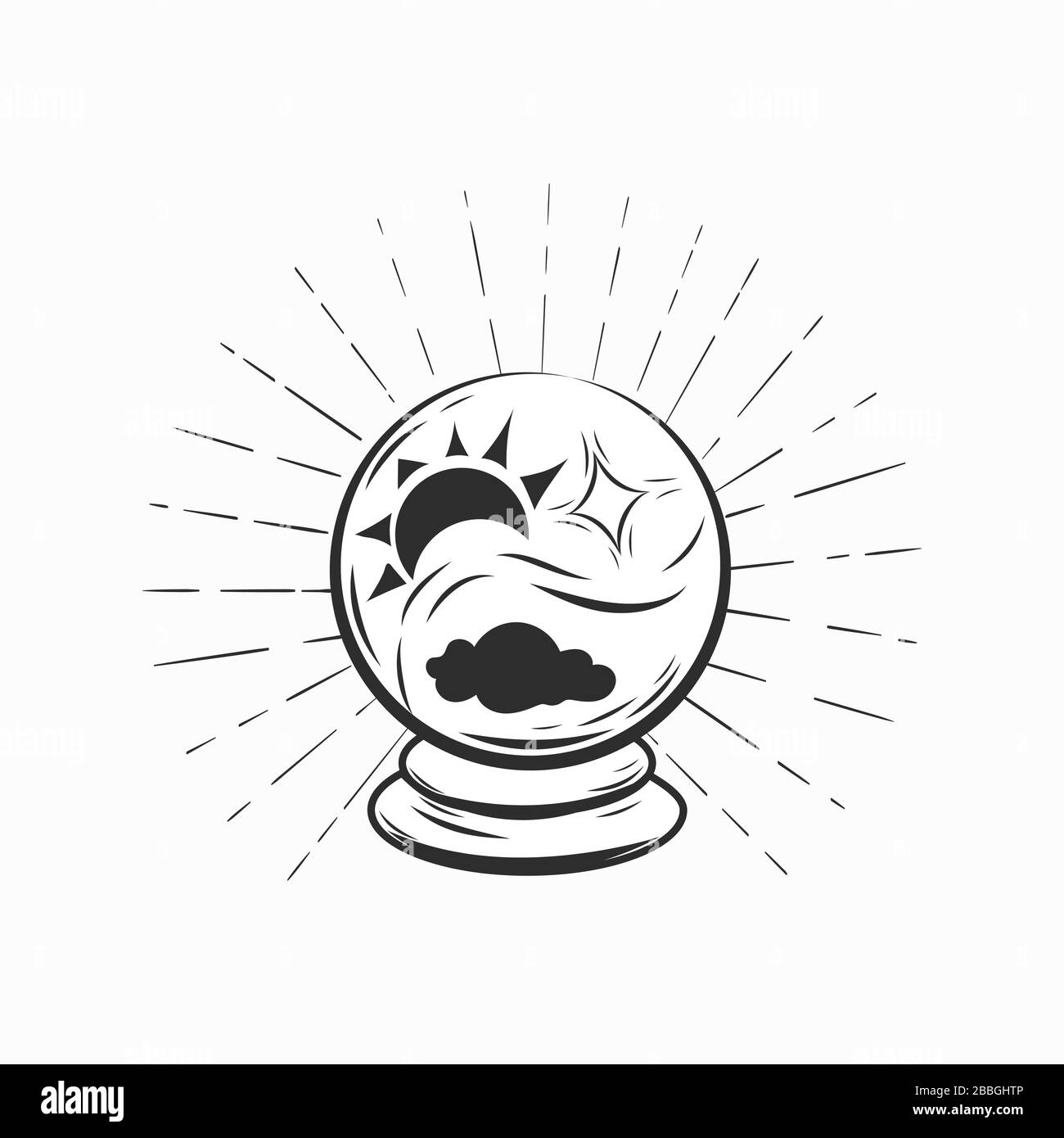 Magic ball for prediction on white background Stock Vector Image & Art ...