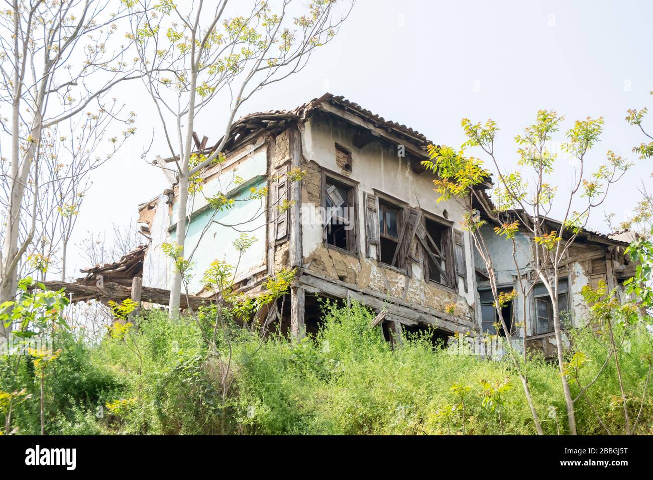 old village house is so dirty. there are windows on walls. Rooftop more ...