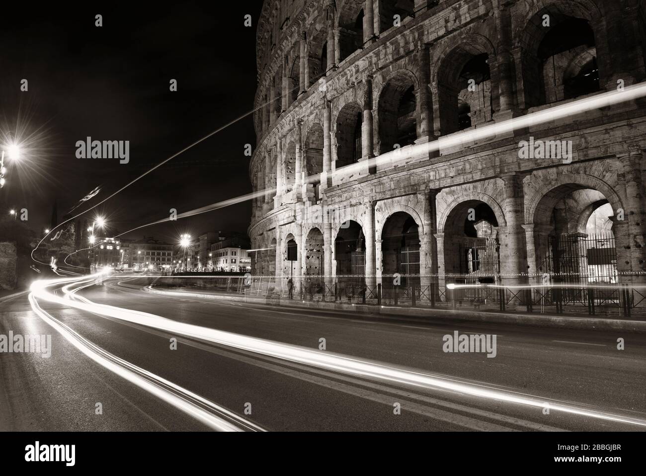 Colosseum night light trail in rome hi-res stock photography and images ...