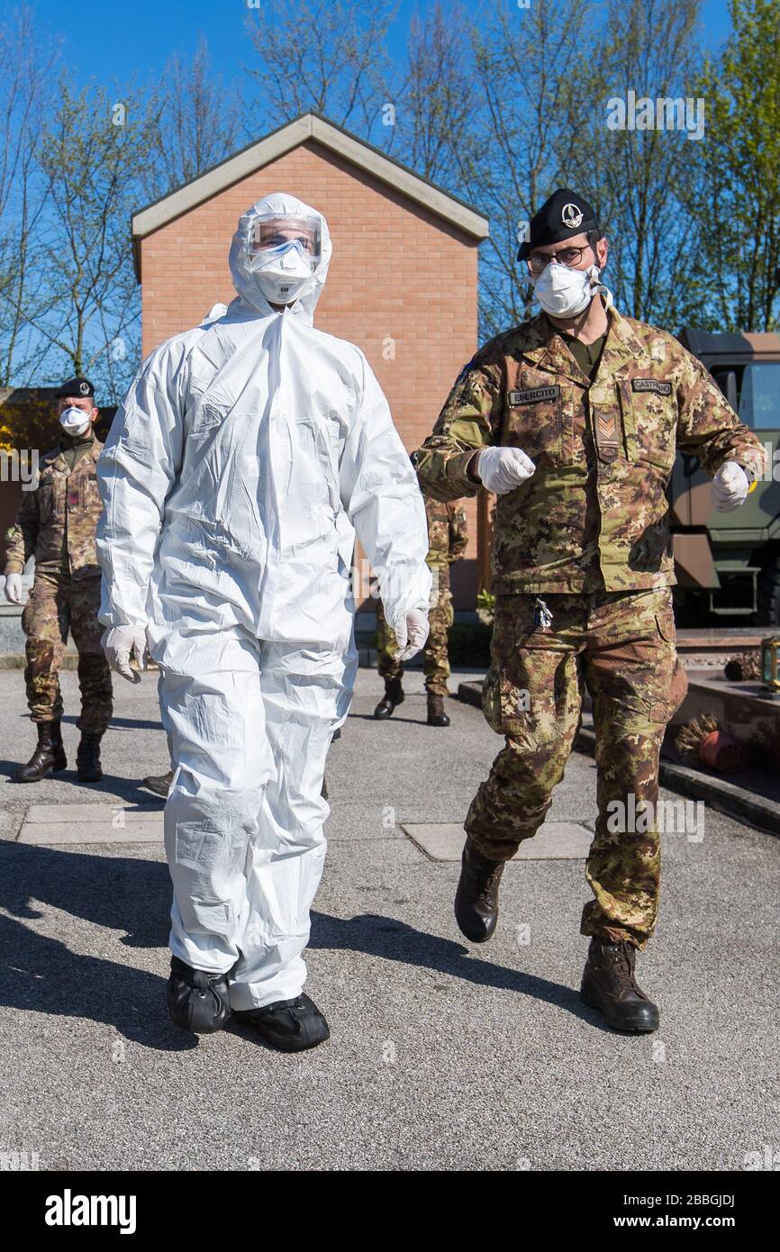 Covid19 italy army truck hi-res stock photography and images - Alamy