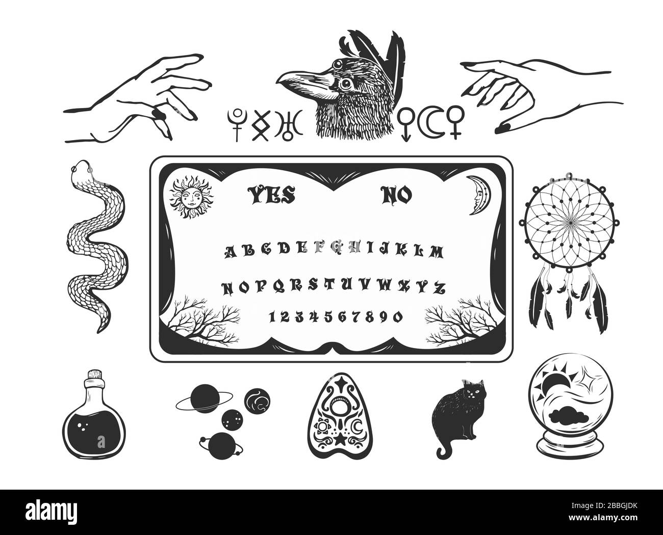 Elements for pagan, magic, halloween or witchcraft theme Stock Vector ...