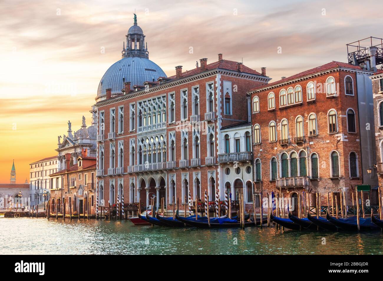 Venice, Italy, view of the Canal and Santa Maria della Salute dome ...