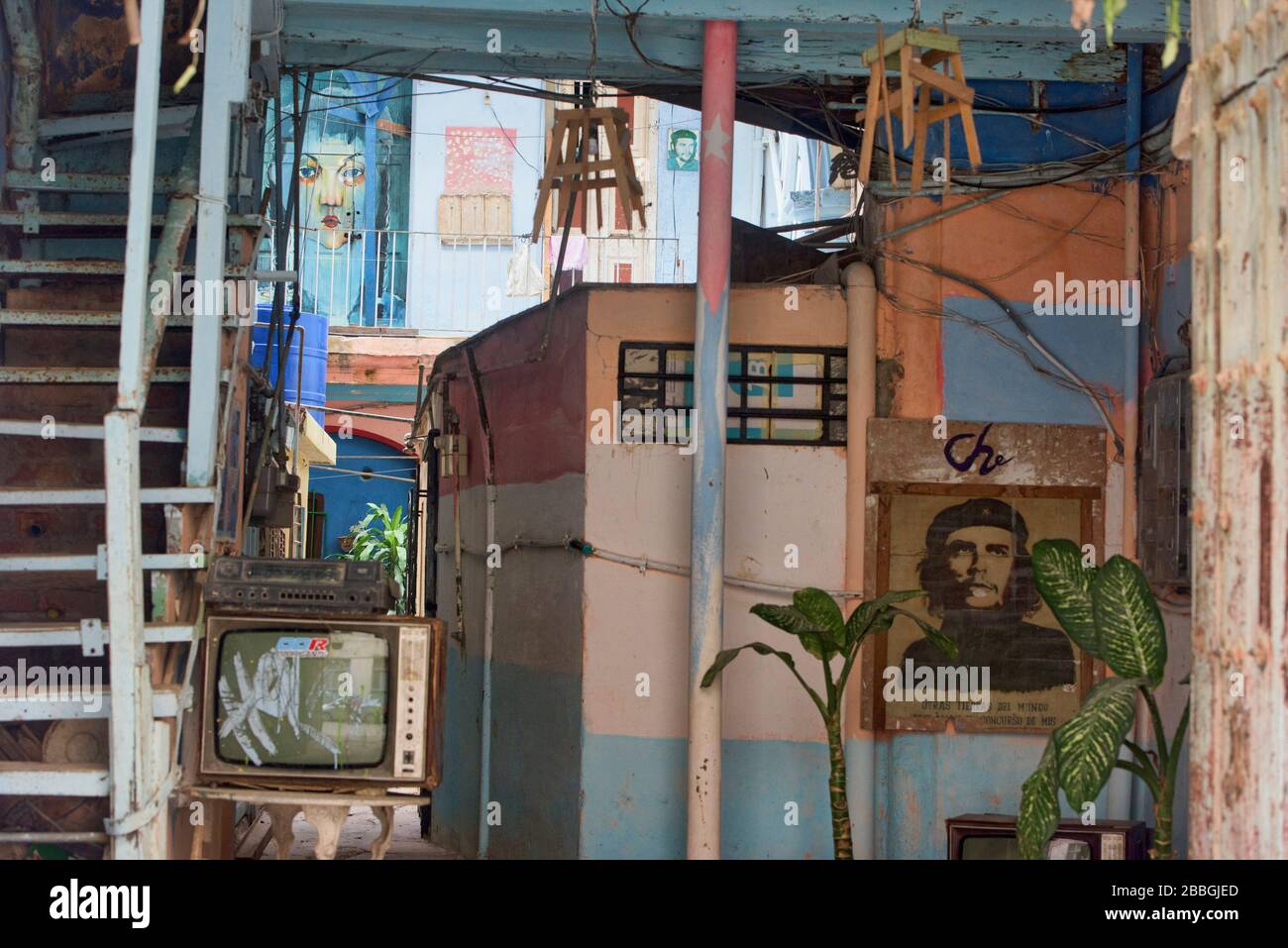 Old colonial building interior, Havana, Cuba Stock Photo - Alamy