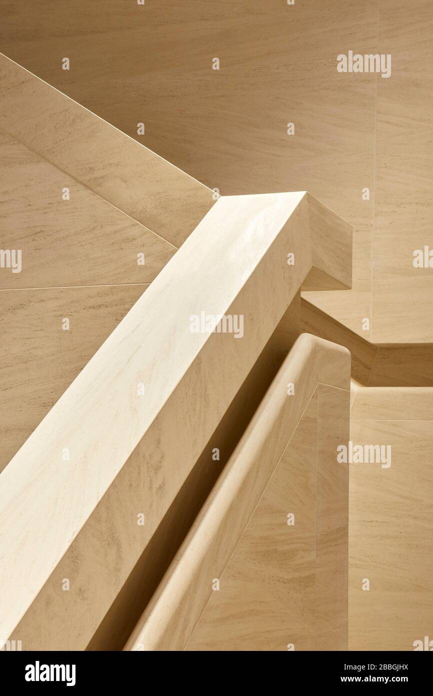 Detail of sculptural limestone staircase. 52 Lime Street - The Scalpel ...