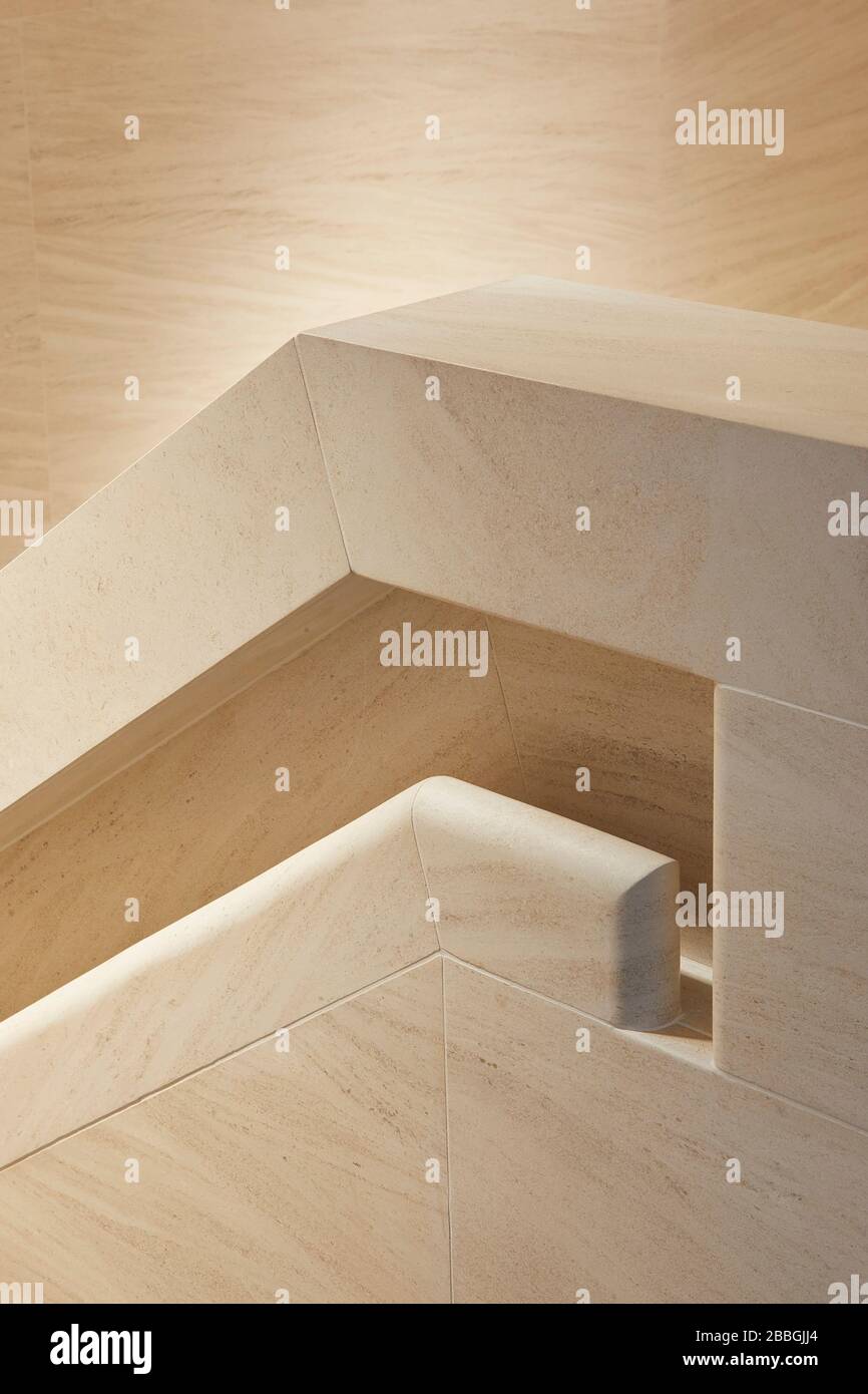 Detail of sculptural limestone staircase. 52 Lime Street - The Scalpel ...