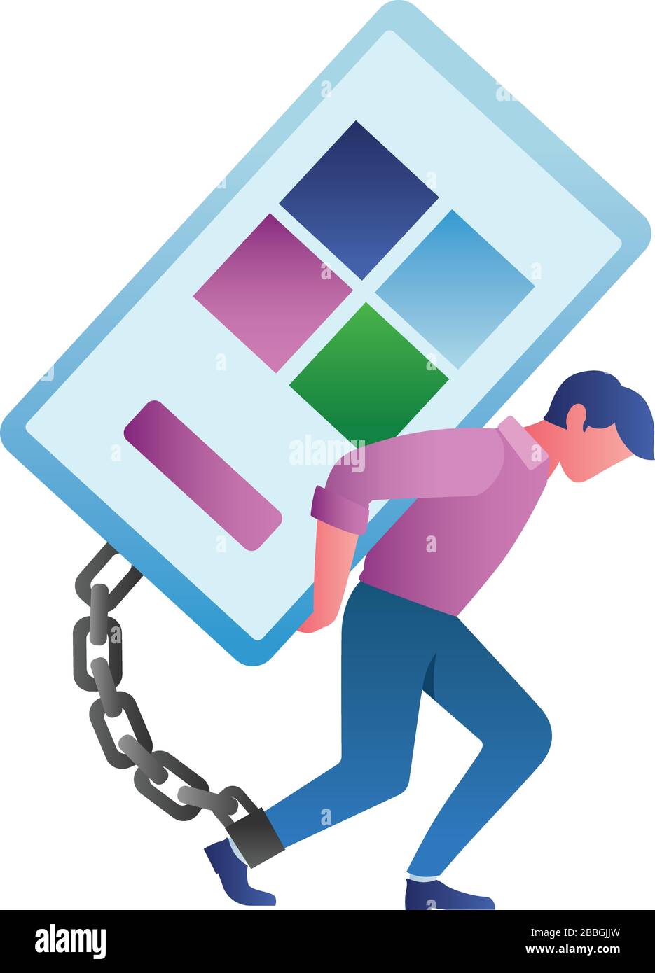 Chained to Stock Vector Images - Alamy