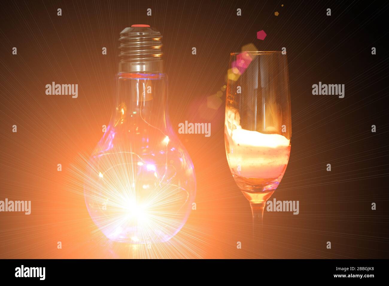Electric light bulb with smoke photographed in the studio Stock Photo ...