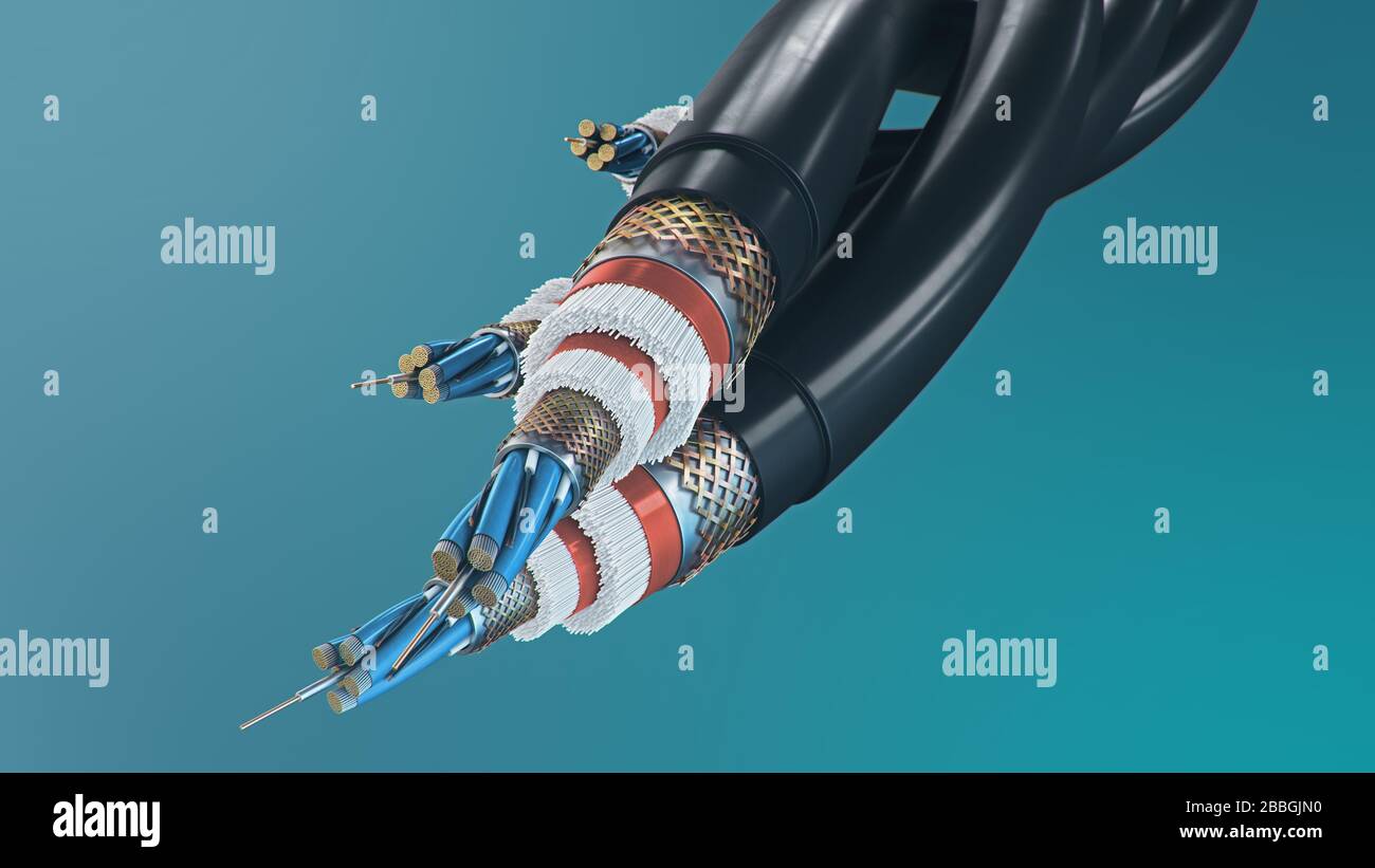 Cross section of fiber optic cable hi-res stock photography and images ...