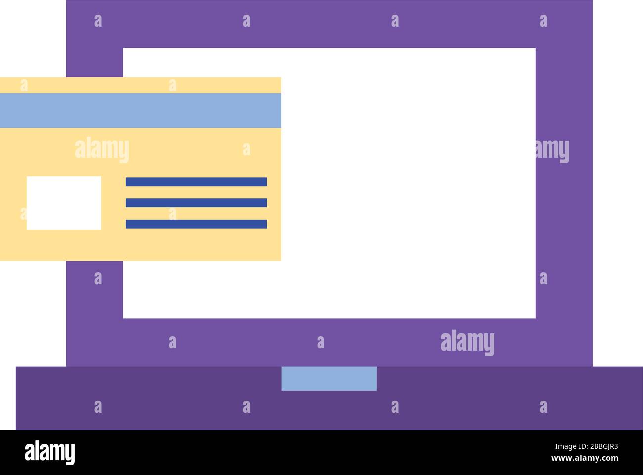 payments online concept, laptop computer with credit card icon over ...