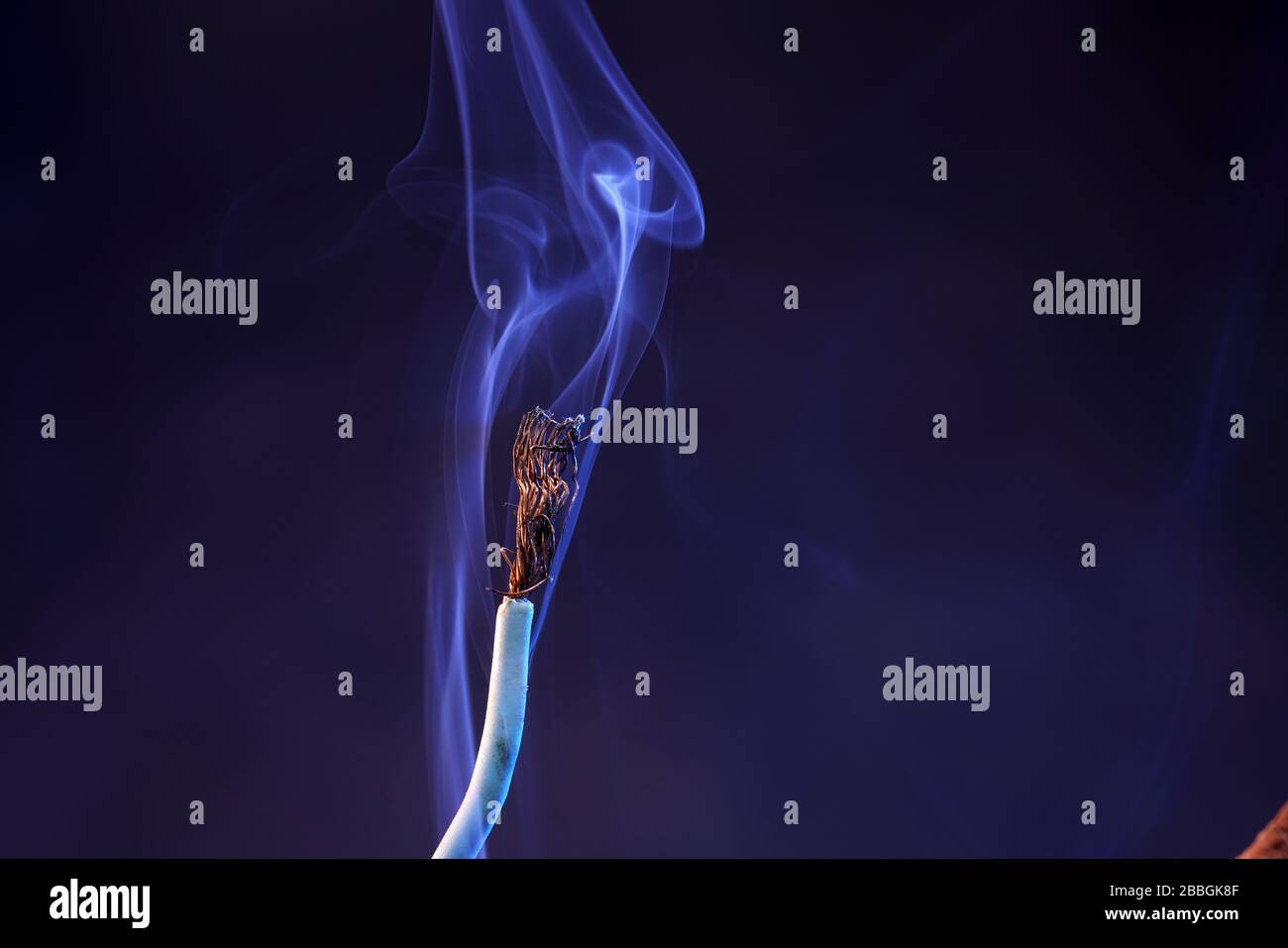 Electric wires with smoke photographed in the studio Stock Photo - Alamy