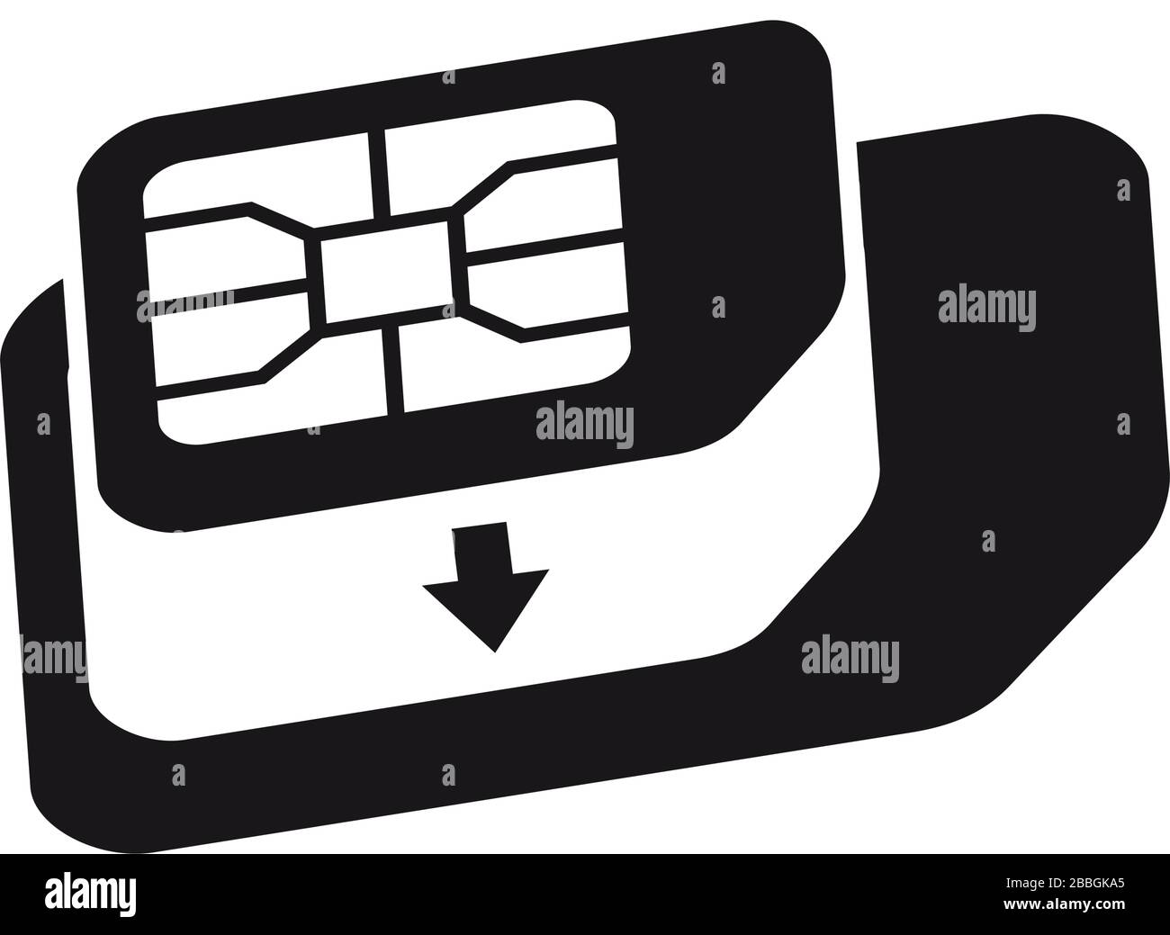 Micro to Standard SIM card adapter icon. Phone sim-card converter ...