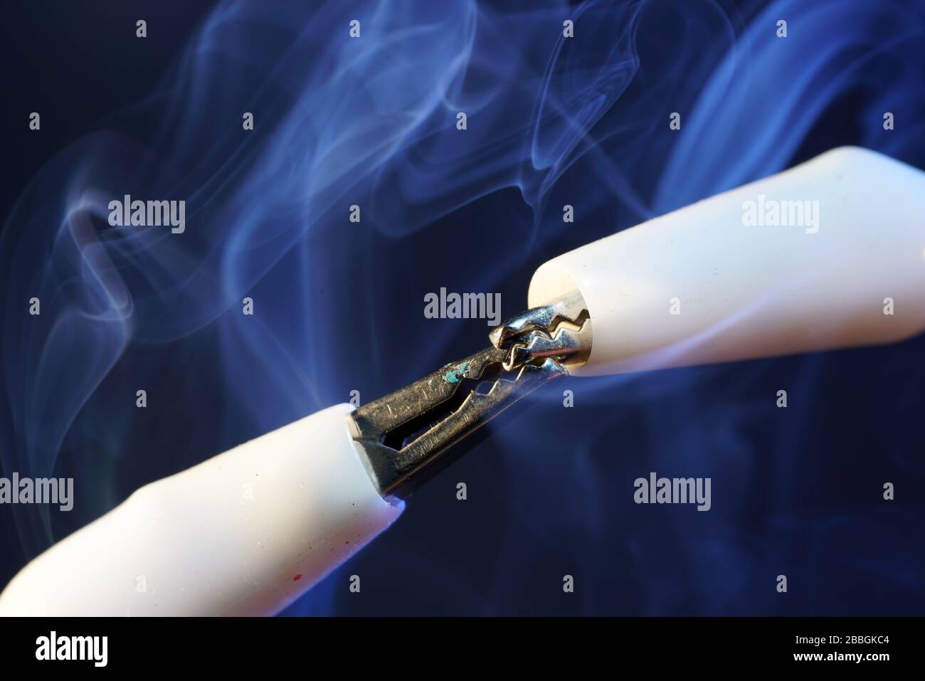 Electric wires with smoke photographed in the studio Stock Photo - Alamy