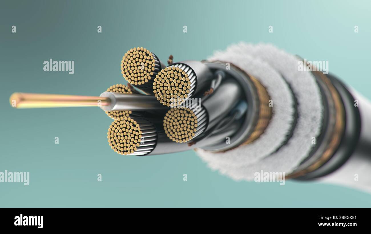 3d illustration, concept of fiber optic cable on a colored background ...