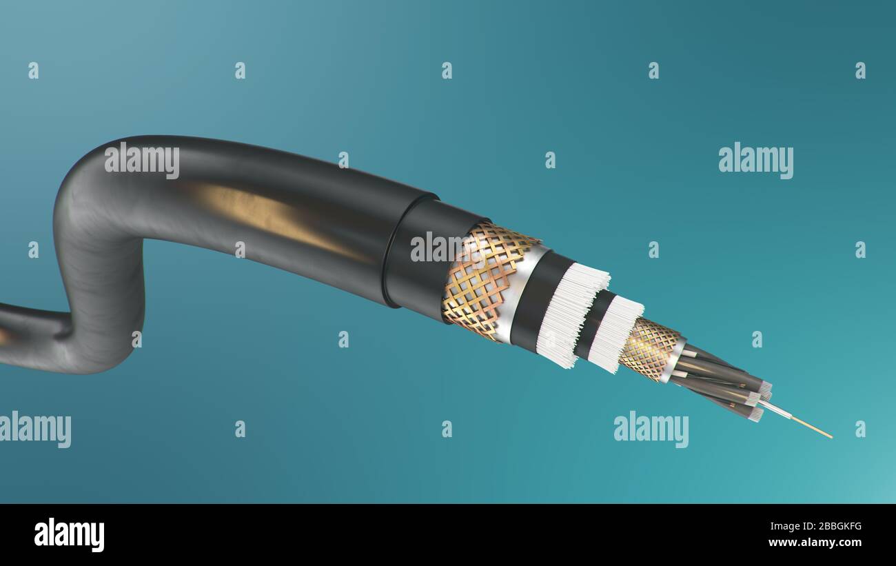 Cross section of fiber optic cable hi-res stock photography and images ...