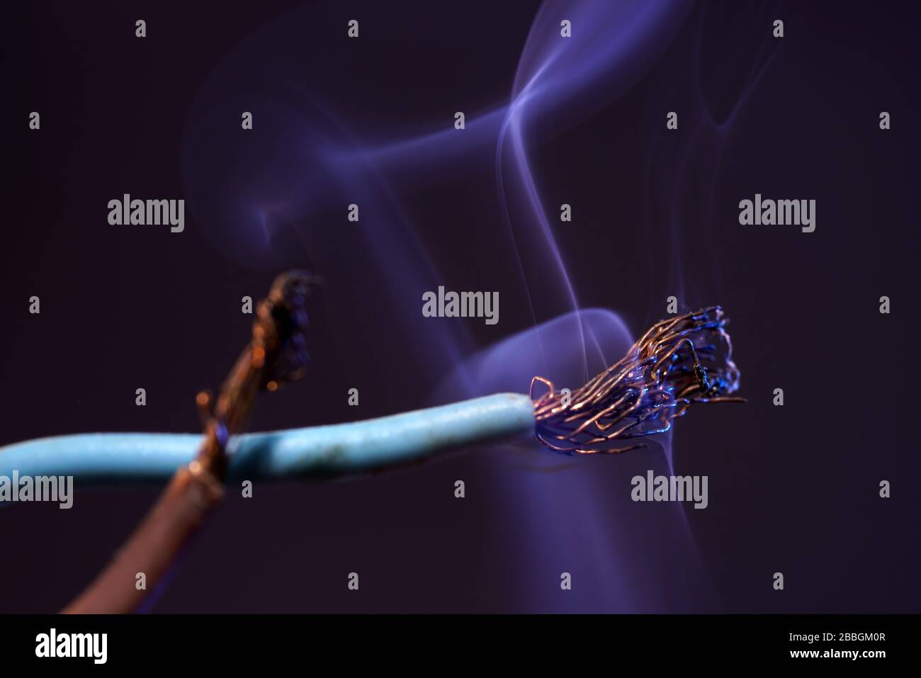 Electric wires with smoke photographed in the studio Stock Photo - Alamy