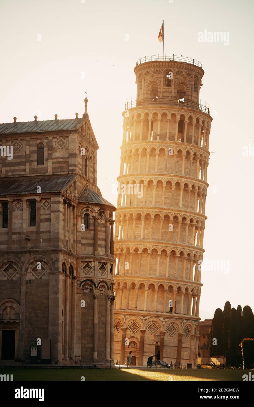 Leaning tower in Pisa, Italy as the worldwide known landmark Stock ...