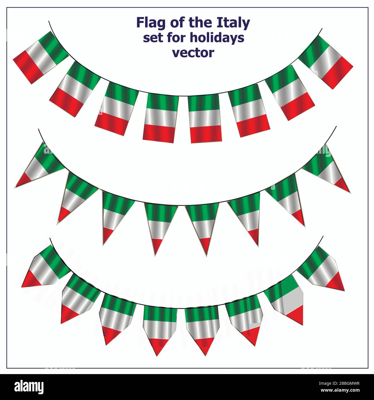 Bright set with flags Italy for holidays. Illustration Stock Vector ...