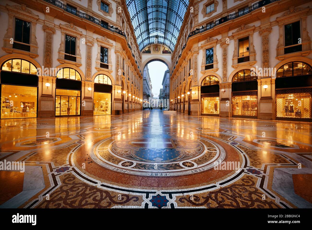 Galleria Vittorio Emanuele II shopping mall interior in Milan, Italy ...