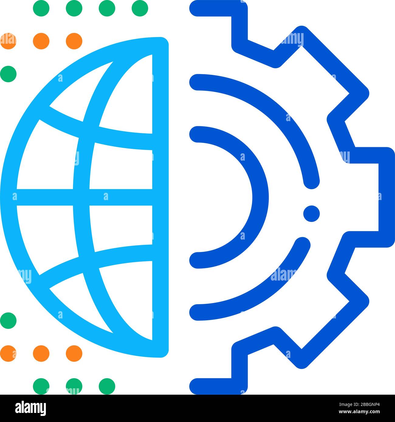 automated internet settings icon vector outline illustration Stock ...