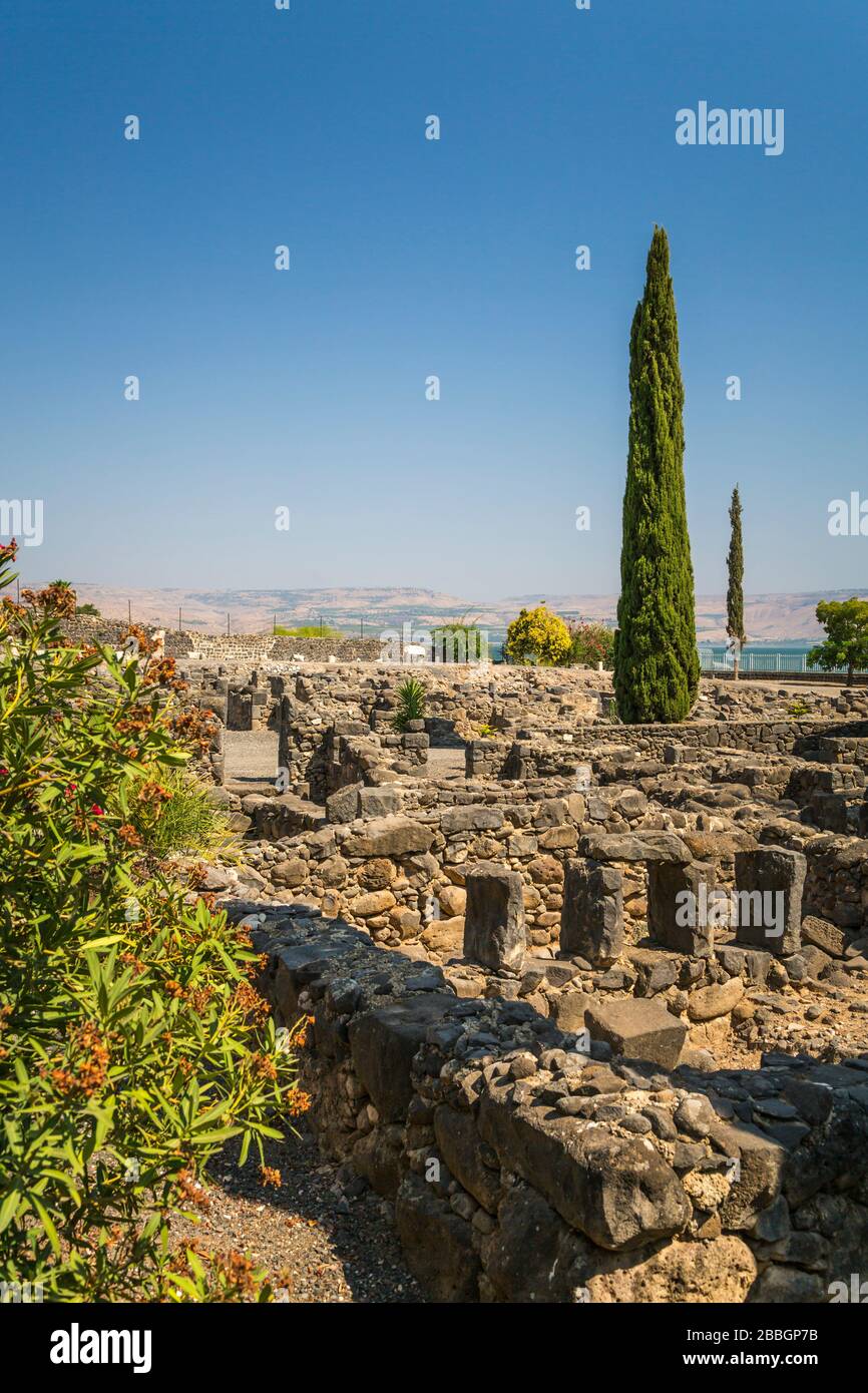 The Biblical site of Capernaum, Galilee, Israel, Middle East Stock ...