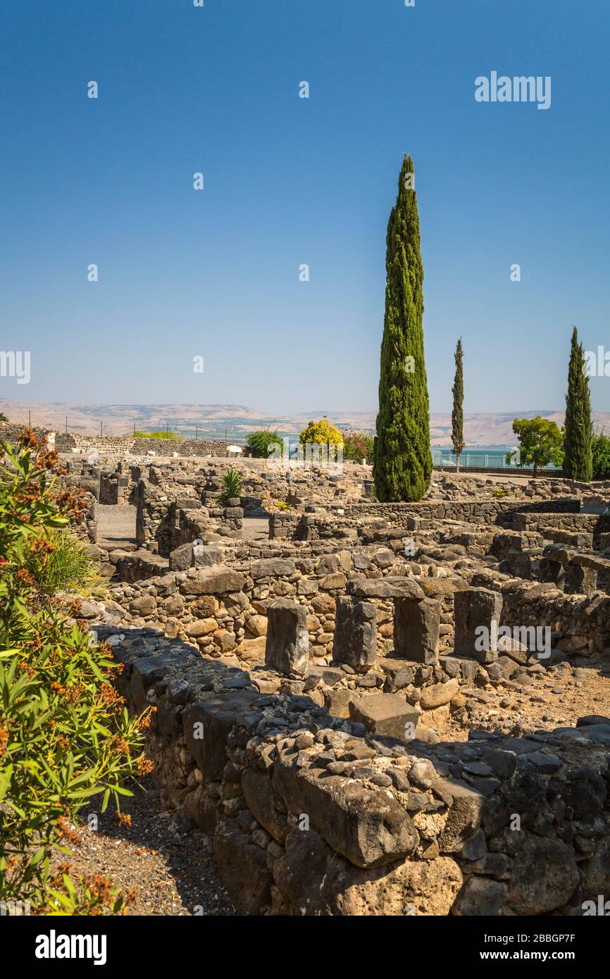The Biblical site of Capernaum, Galilee, Israel, Middle East Stock ...