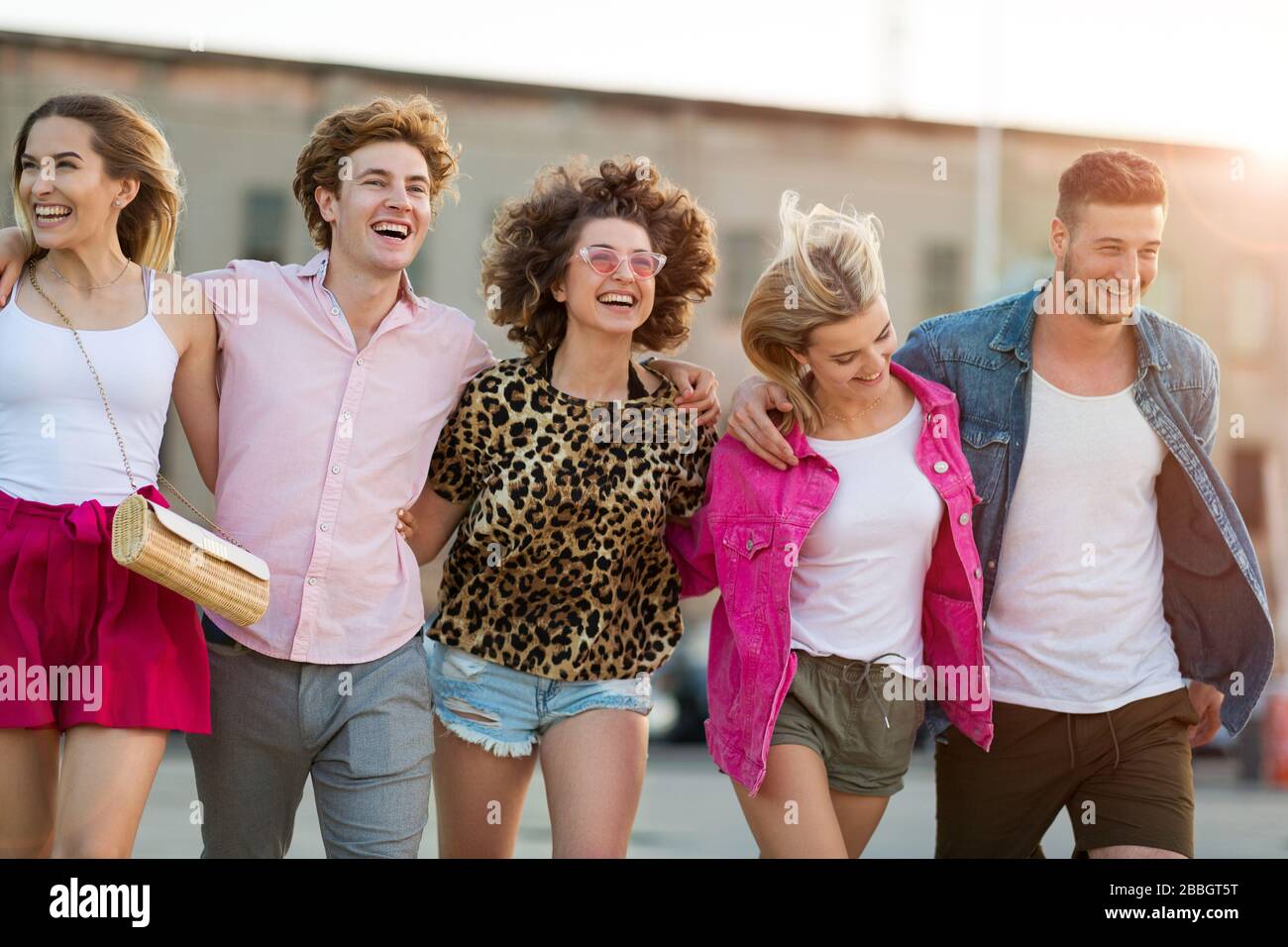 Group of friends having fun outdoors Stock Photo - Alamy