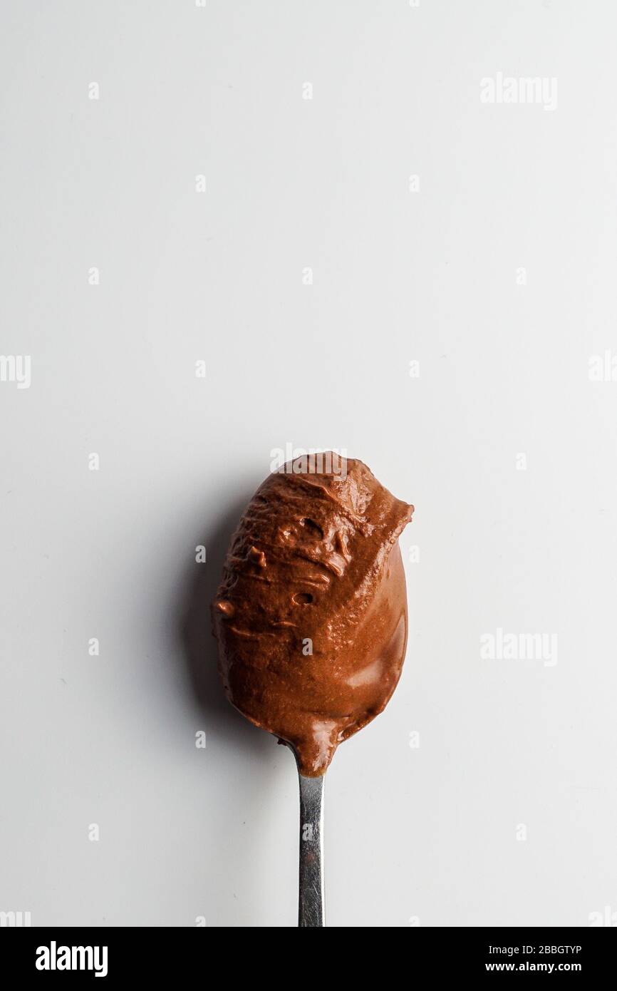 Chocolate Mousse on a spoon Stock Photo - Alamy